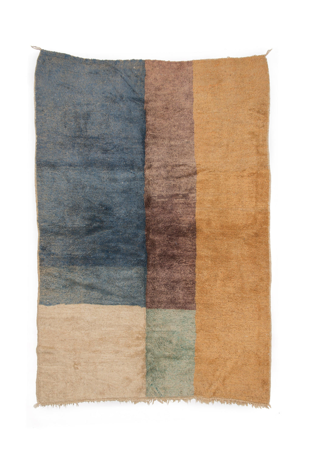 Color Blocking Moroccan Area Rug | 5.6' x 8.2' – mint & wool
